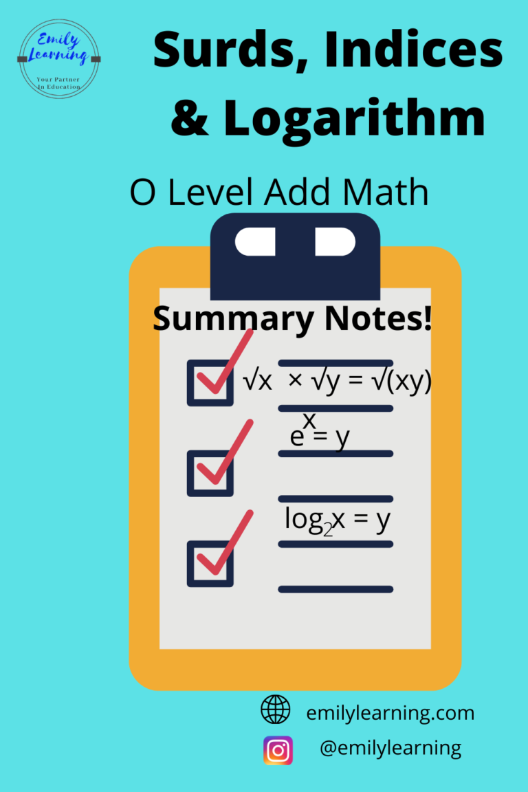Summary Notes for Surds, Indices and Logarithm (O Level Add Math ...