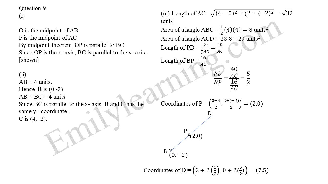 Suggested Solutions: 2019 GCE O Level A Math Paper 1 - Emily Learning