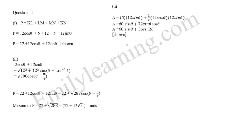 Suggested Solutions: 2019 GCE O Level A Math Paper 2 - Emily Learning