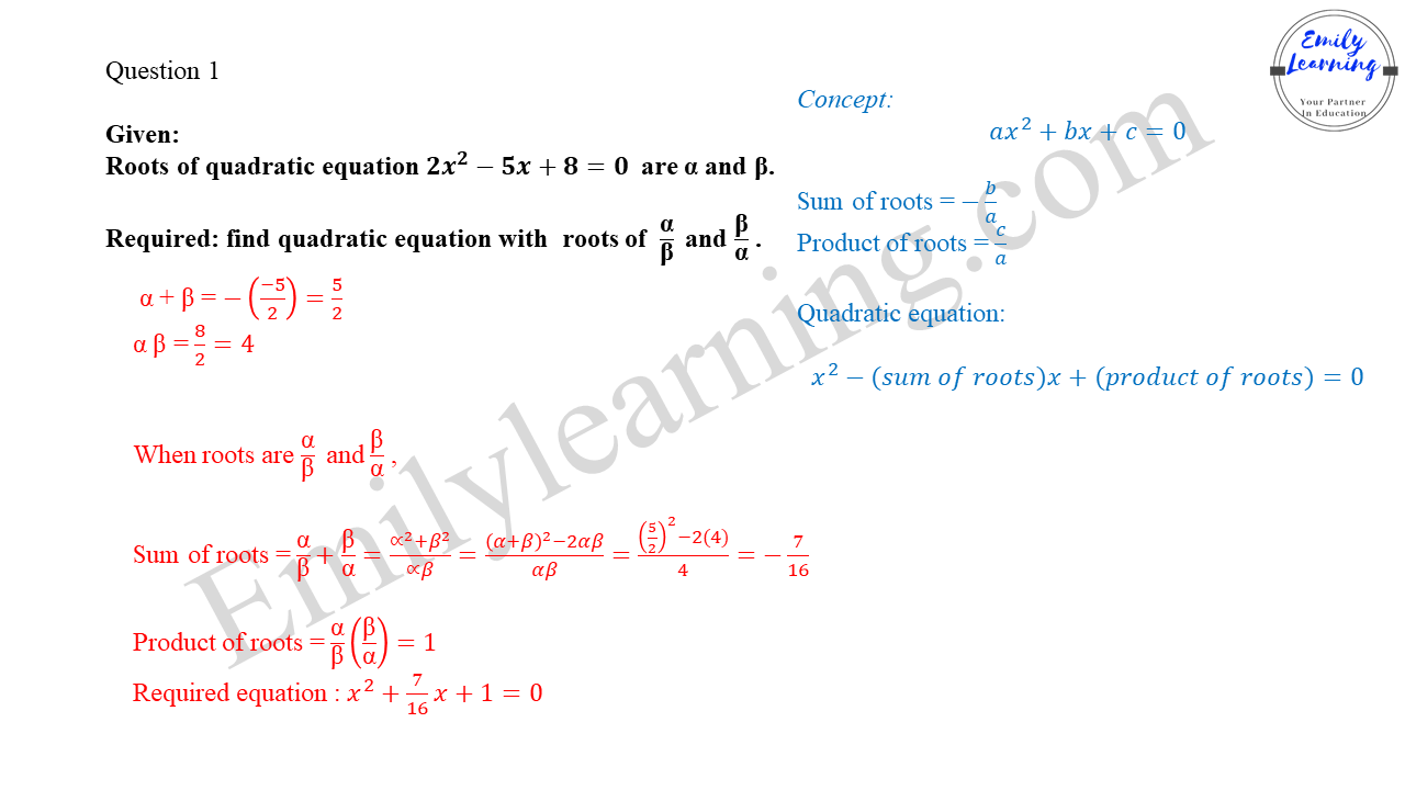 Suggested Solutions: 2020 GCE O Level A Math Paper 1 - Emily Learning