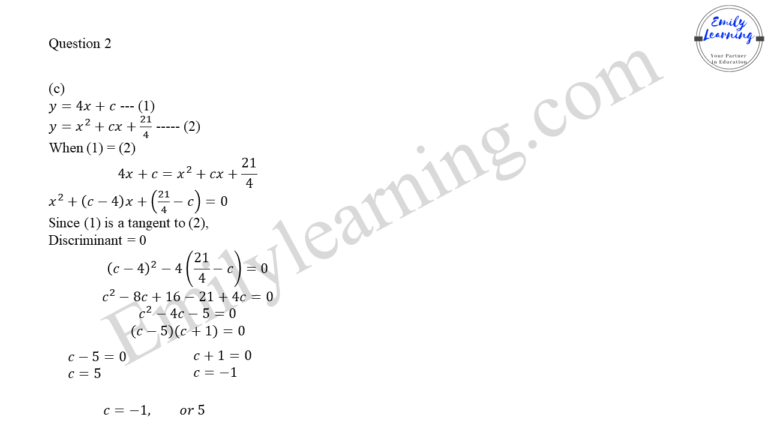 Suggested Solutions: 2020 GCE O Level A Math Paper 2 - Emily Learning