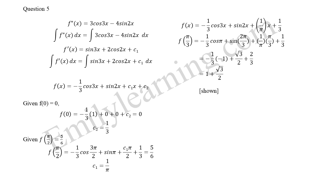 Suggested Solutions: 2019 GCE O Level A Math Paper 2 - Emily Learning